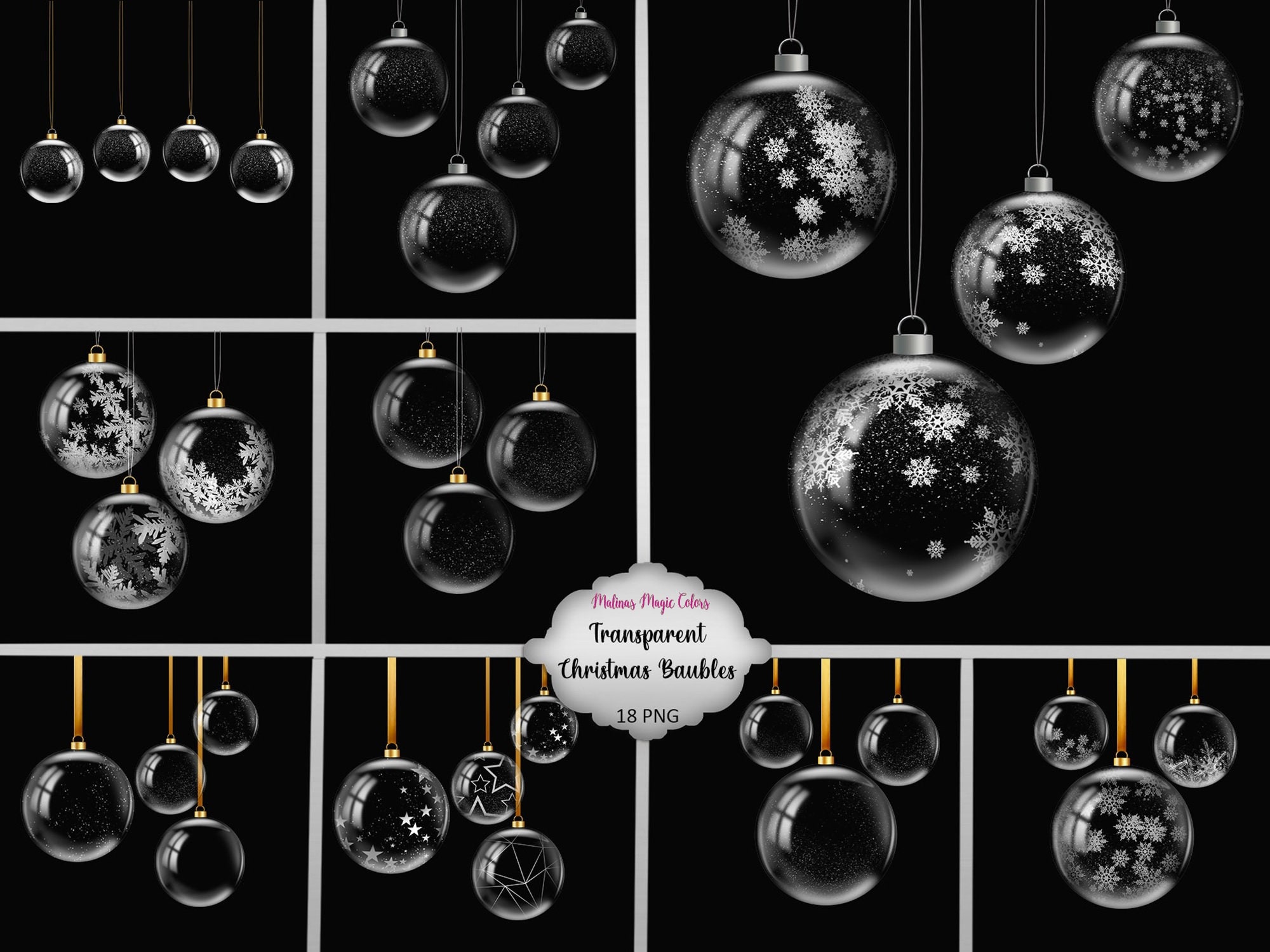 Transparent Christmas Baubles - Christmas Baubles Clip Art - Christmas ...