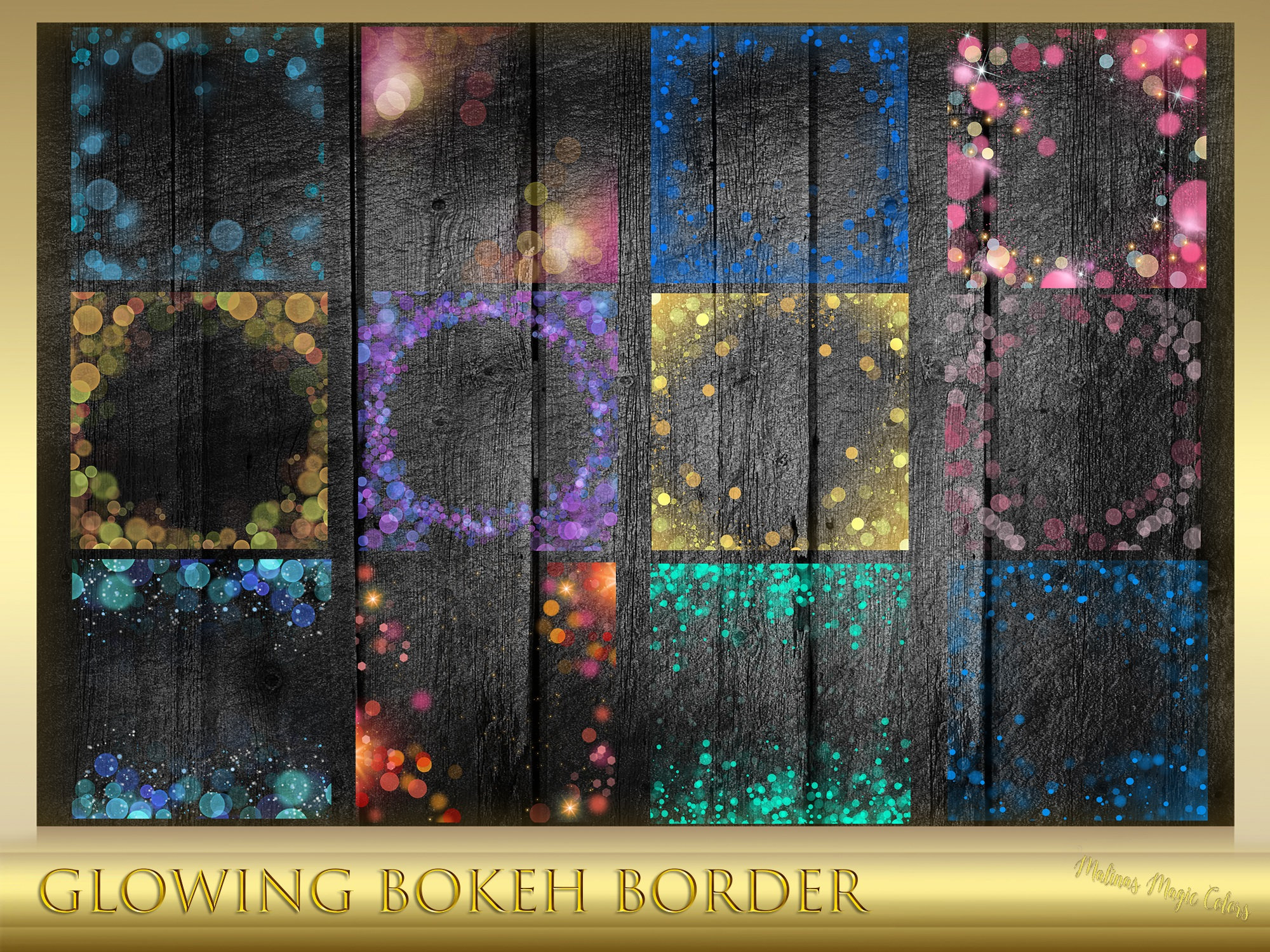 Glowing Bokeh Border Bokeh Frame Overlay Colorful Bokeh Overlay Instant ...
