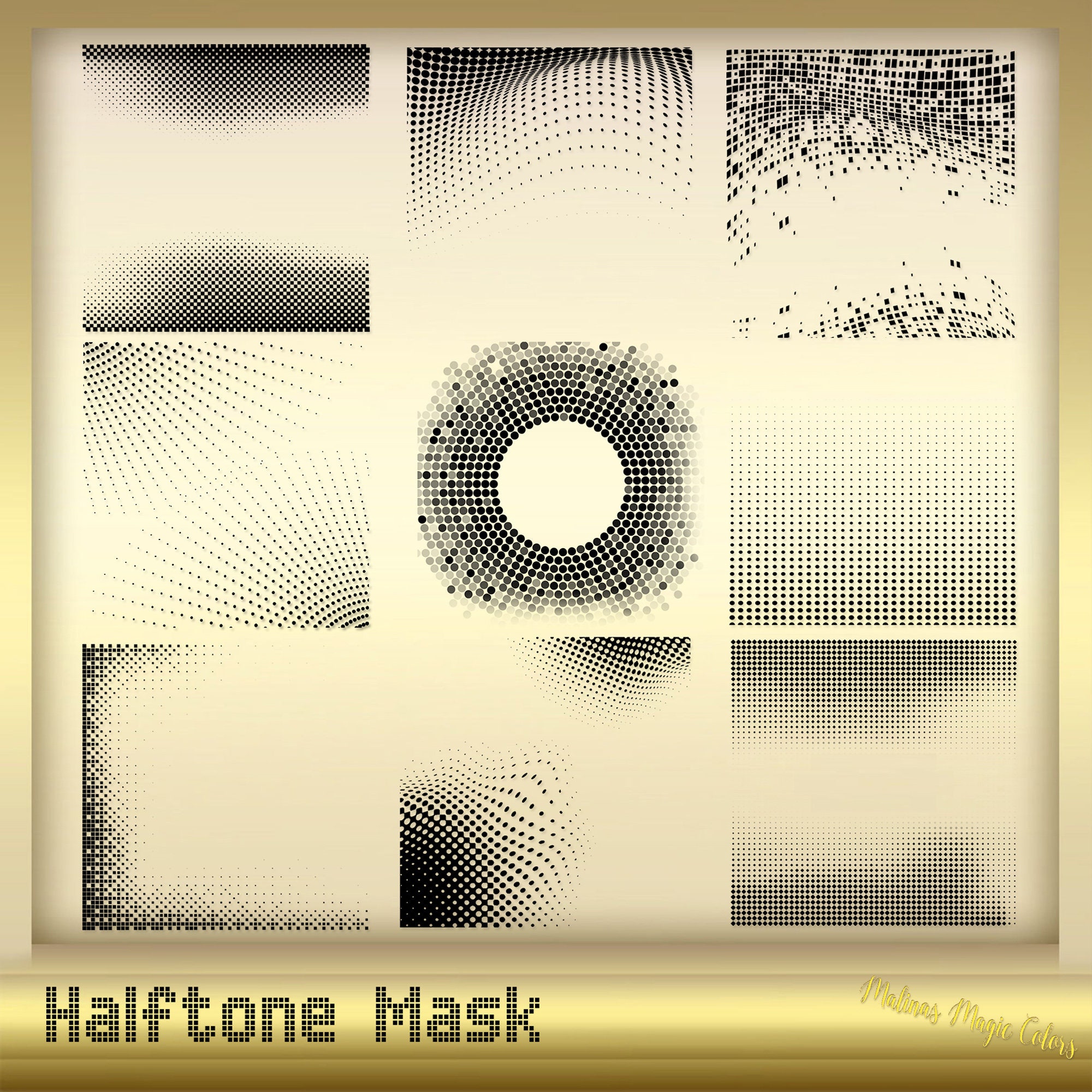 9 Halftone Mask - Halftone Dot Patterns for Photoshop - Halftone Effect ...