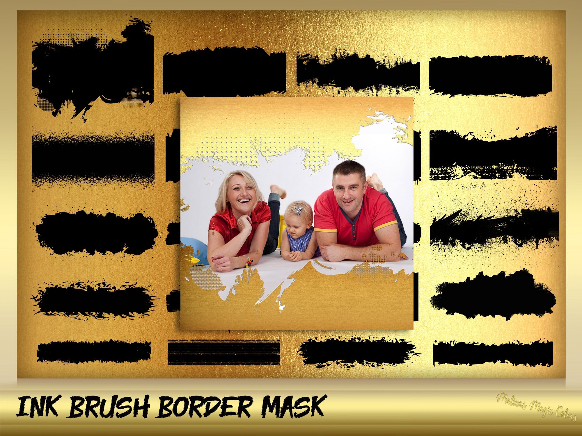 Ink Brush Border Mask Black Brush Border Photoshop Clipping Masks Grunge Png Masks Black Banner ...