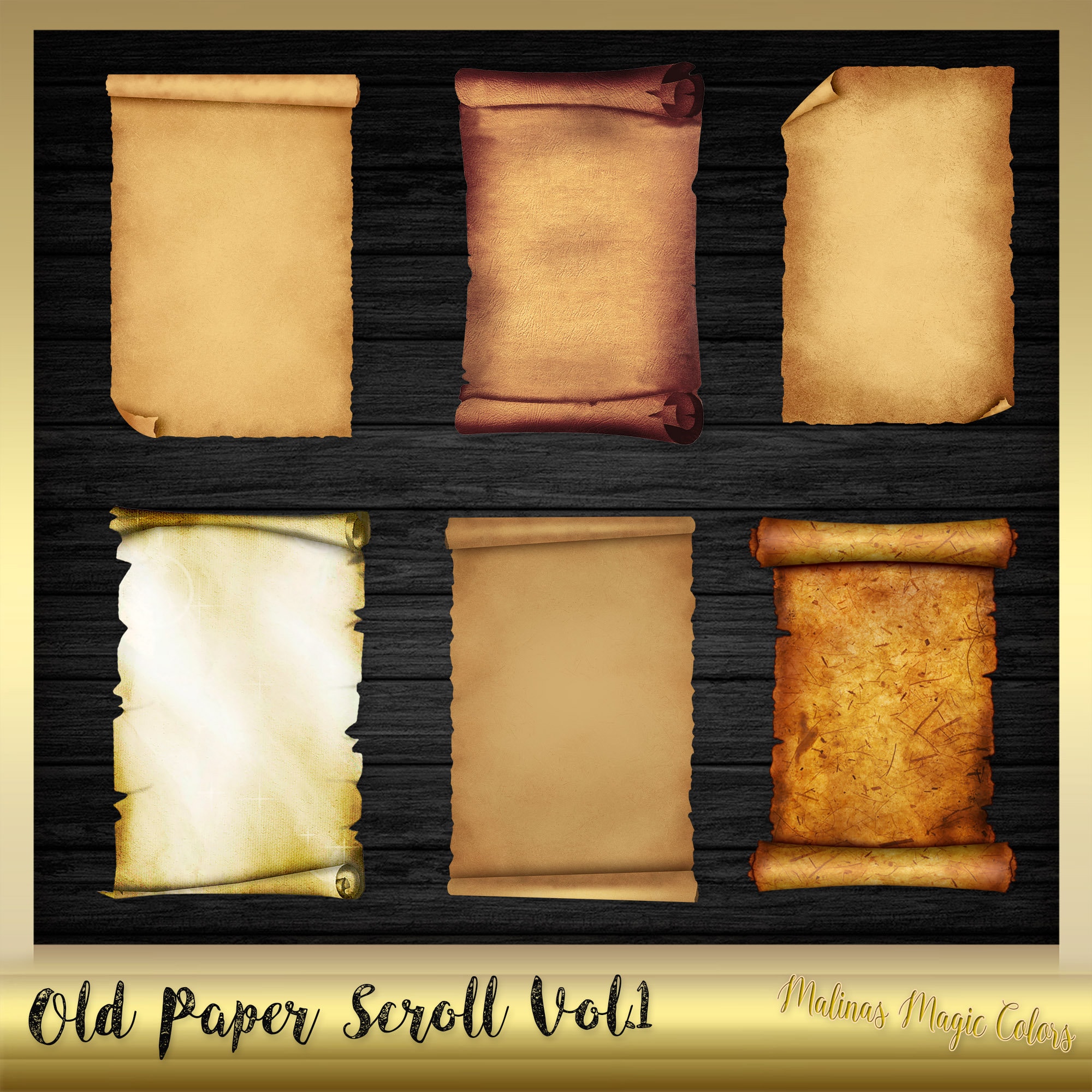 12 Old Paper Scrolls Vol.1 - Old Scrolls - Old Sroll - Scrolls Clipart ...