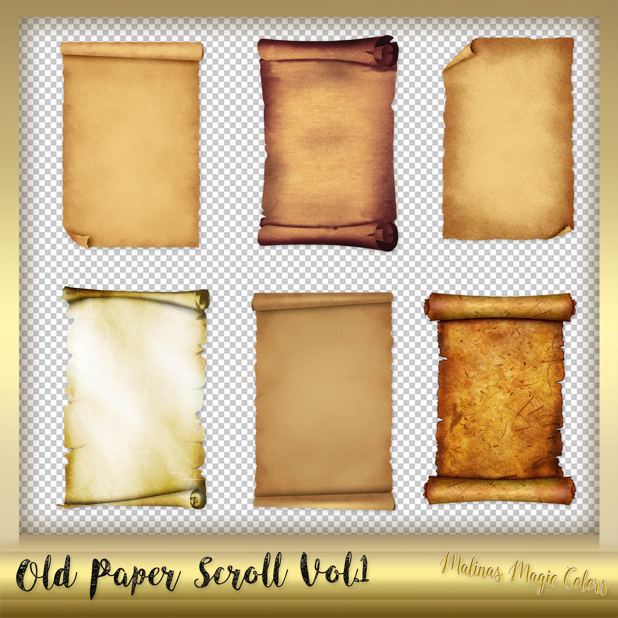 12 Old Paper Scrolls Vol.1 Old Scrolls Old Sroll Scrolls Clipart Old ...