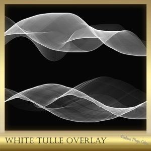 20 Tulle Overlays - Flying Tulle - White Veil Overlays - Digital ...