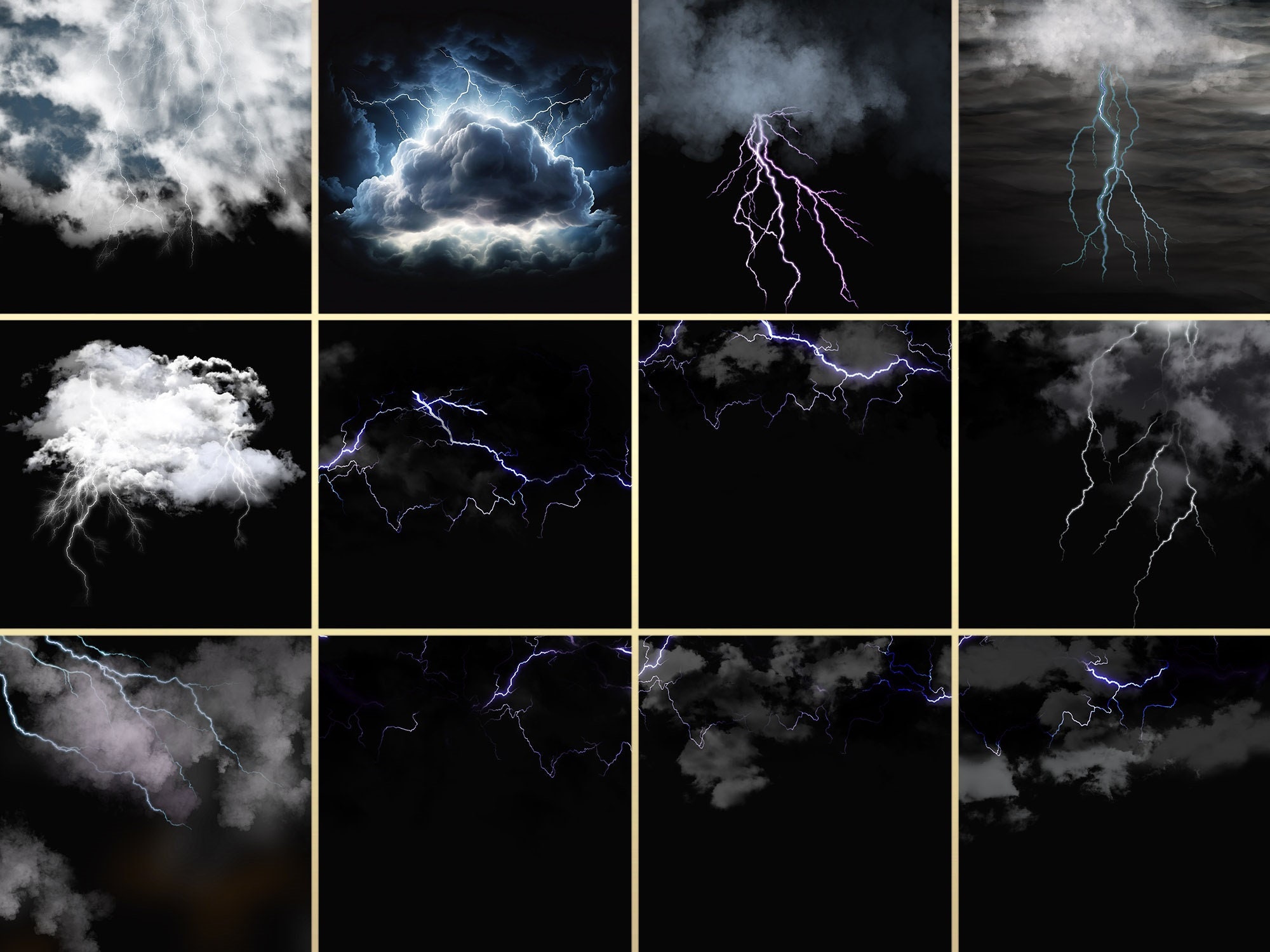 Lightning Effect in Dark Clouds - Thunderstorm - Dark Clouds Overlays ...