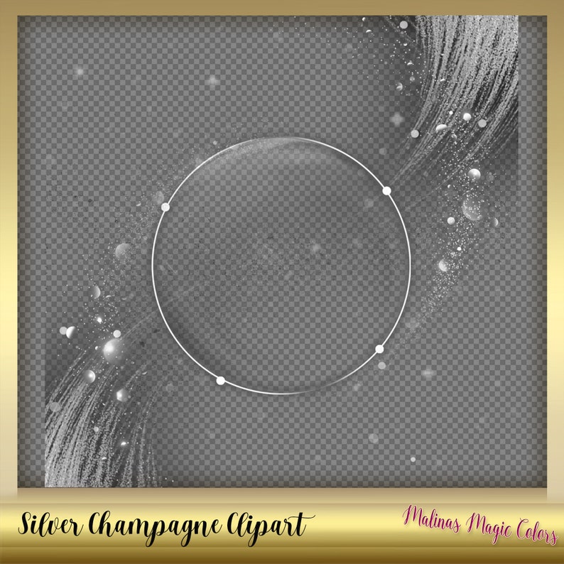 20 Silver Champagne Clipart - Champagne Overlays - Silver Champagne ...