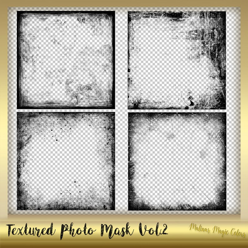 10 Textured Photo Masks Vol. 2 - Photoshop Clipping Masks - Grunge ...