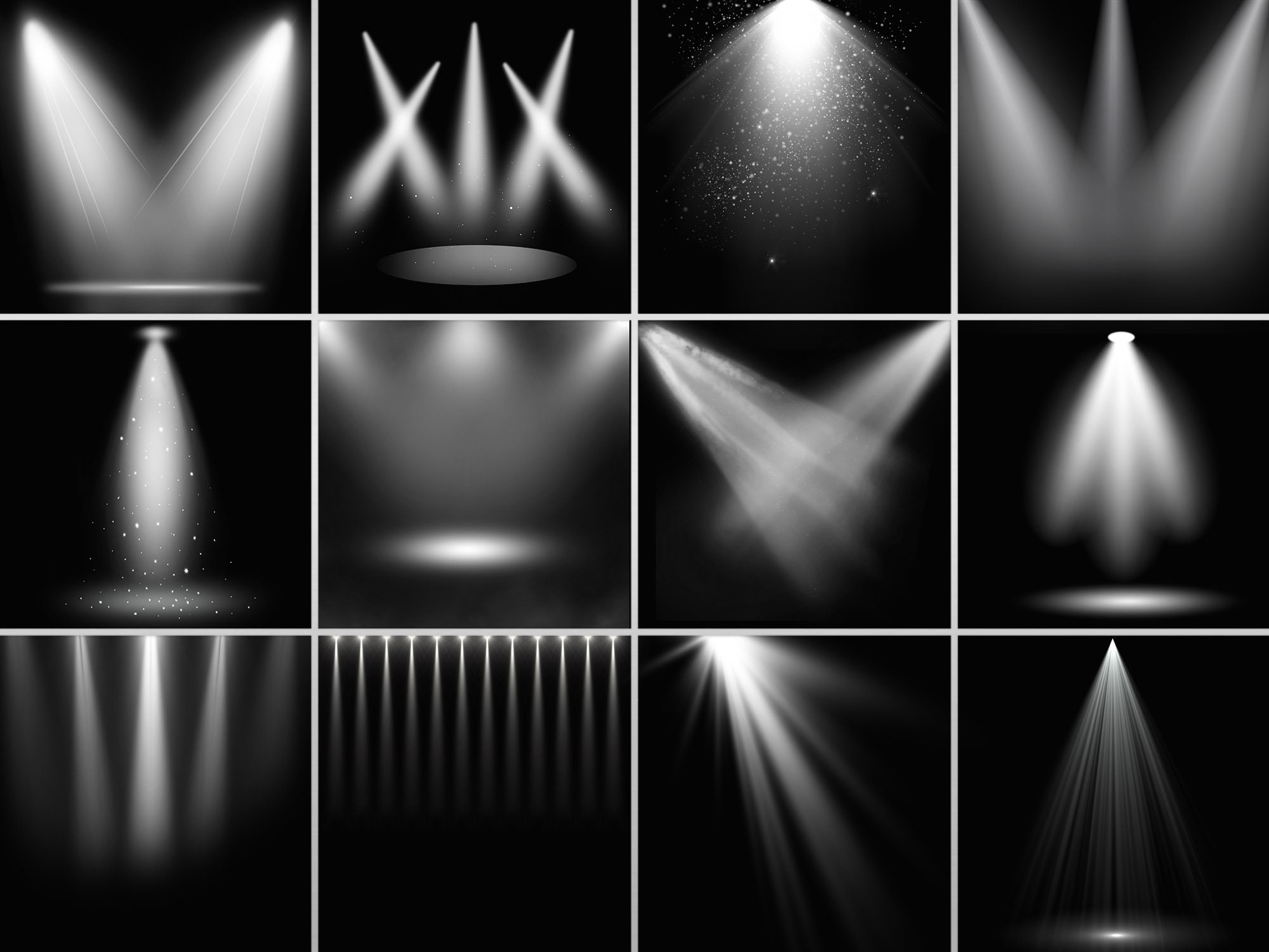 35 Stage Lighting Overlays Vol. 3 - Spotlight Overlays - Light Effect ...