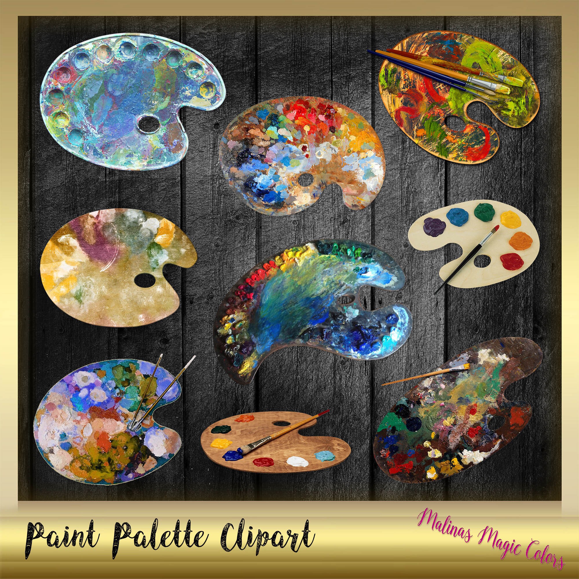 Paint Palette Clipart Painting Cliparts Painter Clip Art - Etsy