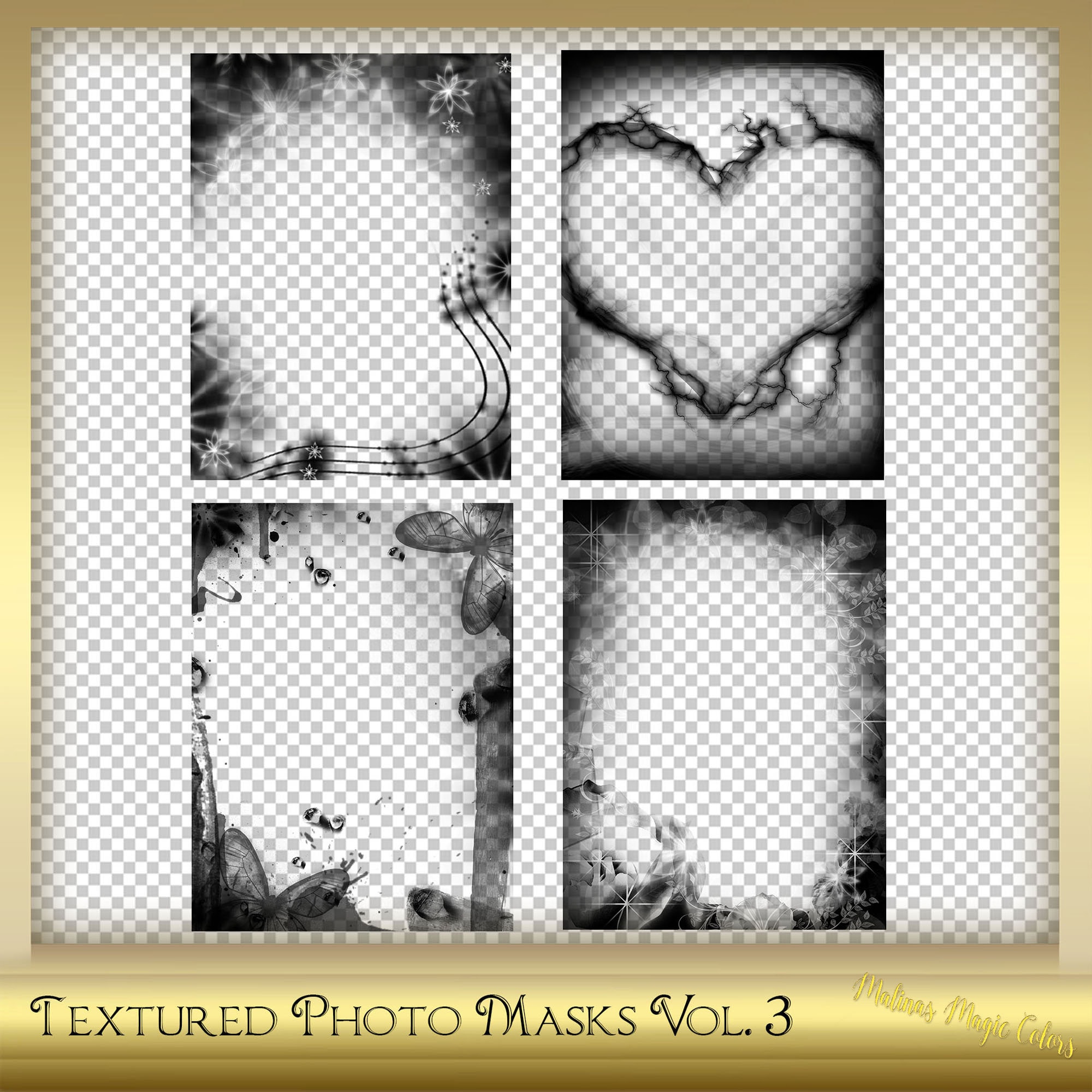 12 Textured Photo Masks Vol. 3 Photoshop Clipping Masks Grunge Photo ...