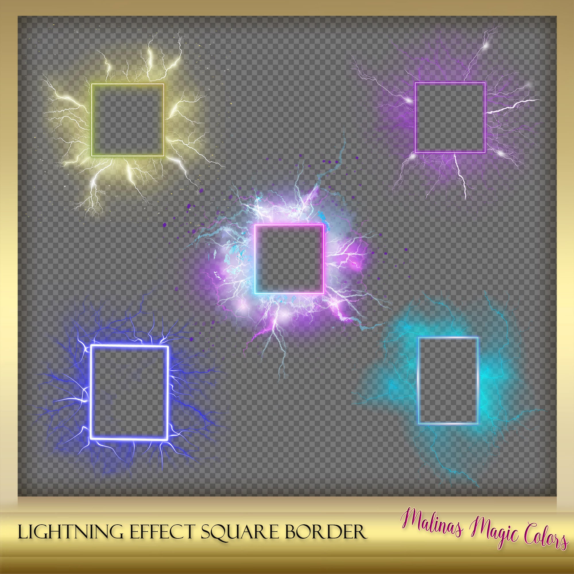 Lightning Effect Square Border Lightning Effect Overlay Lightning Photo ...