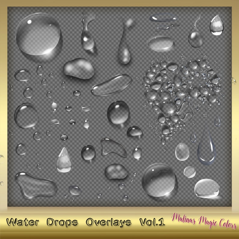 40 Water Drops Overlays Vol. 1 - Raindrops Overlays - Foto Overlays ...