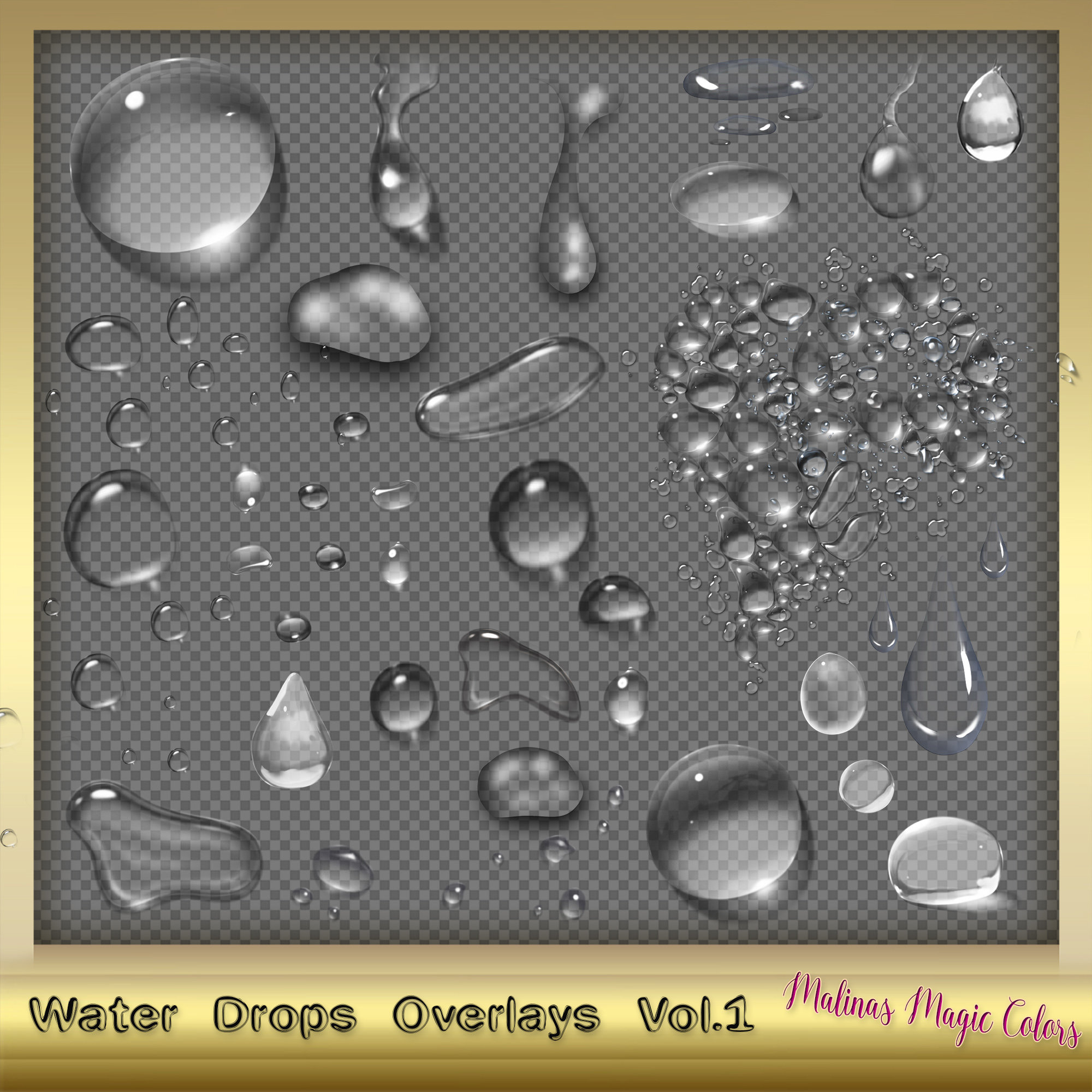 40 Water Drops Overlays Vol. 1 Raindrops Overlays Foto Overlays ...