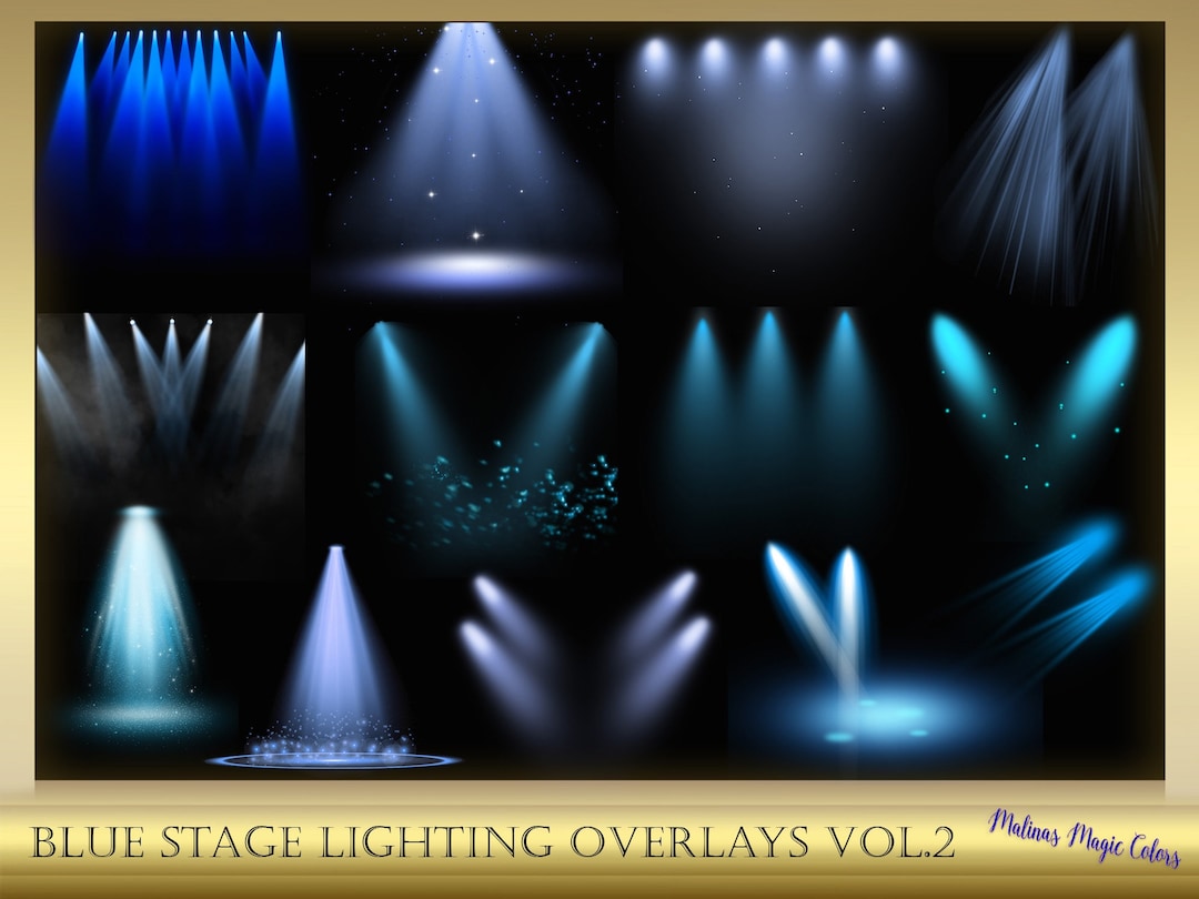 20 Blue Stage Lighting Overlays Vol. 2 - Blue Stage Light - Spotlight ...