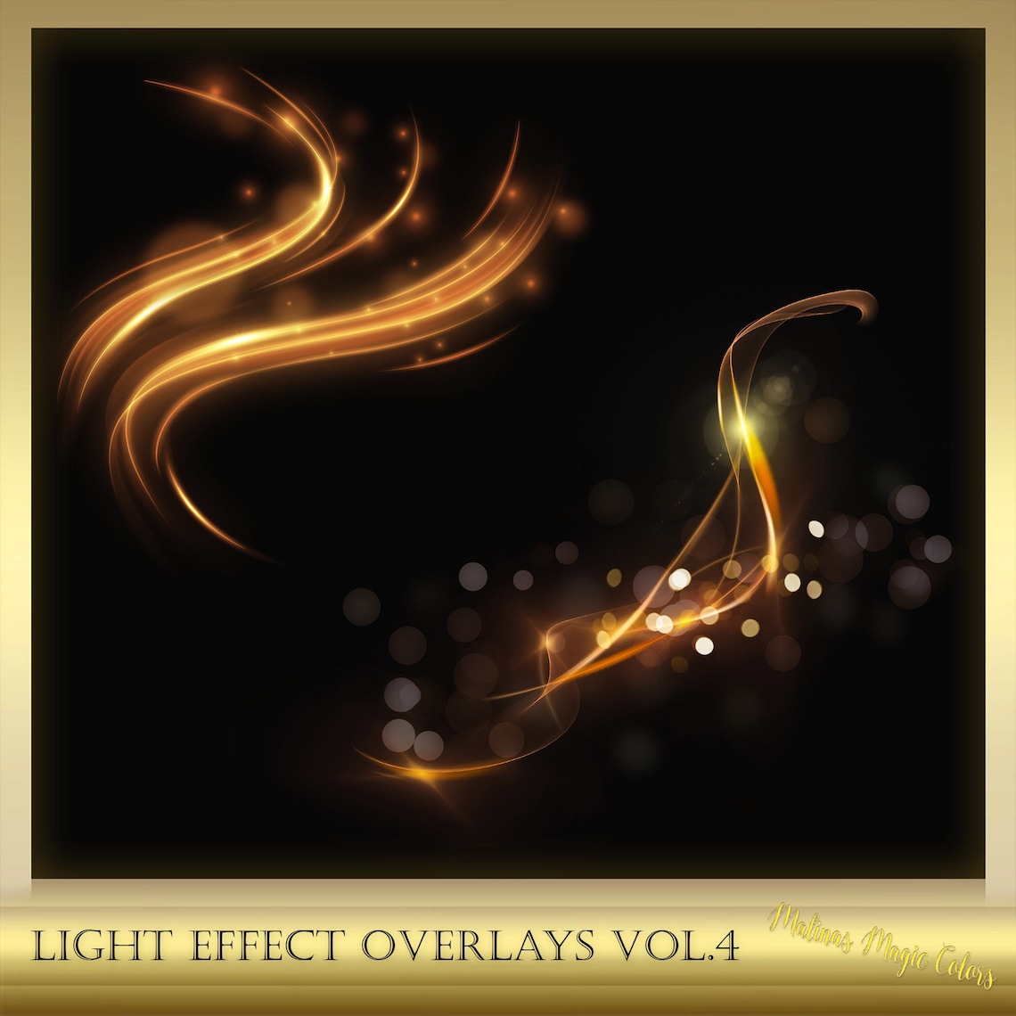 20 Light Effect Overlays Vol.4 Wedding Overlays Shiny Gold Glowing New ...
