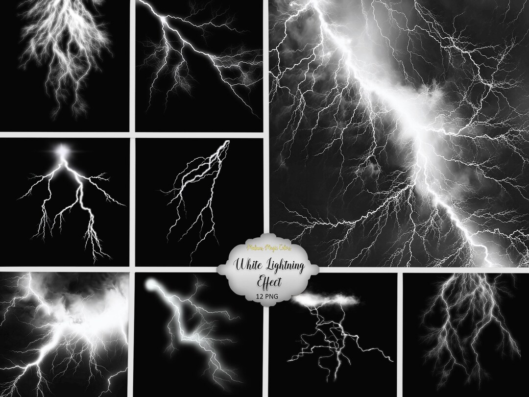 White Lightning Effect Overlay - Lightning Photo Overlay - Lightning ...