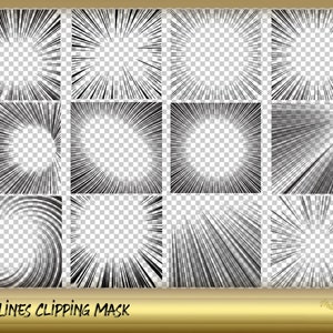 Speed Lines Clipping Mask - Speed Lines PNG - Photoshop Clipping Masks ...