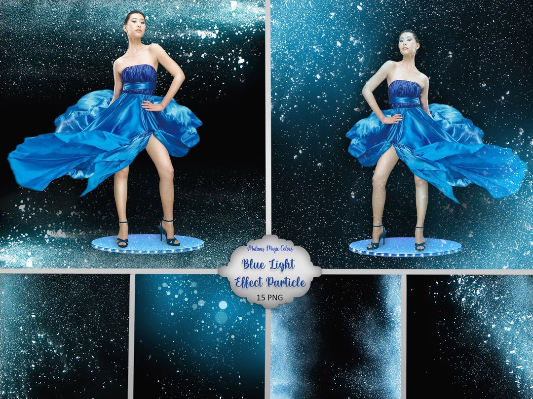 Blue Light Effect Particle Blue Light Overlay Floating Blue Particles ...