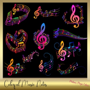 Colorful Music Notes - Music Note Clip Art - Colorful Musical Notes ...