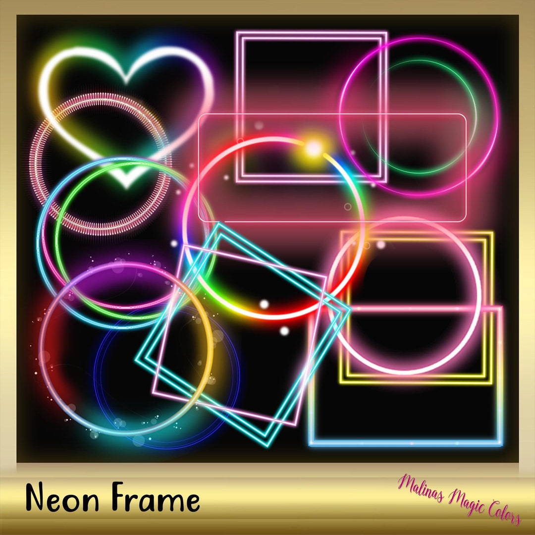 12 Neon Frames - Neon Frame - Light Frame - Neon Effects - Photoshop ...