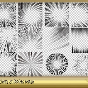 Speed Lines Clipping Mask - Speed Lines PNG - Photoshop Clipping Masks ...