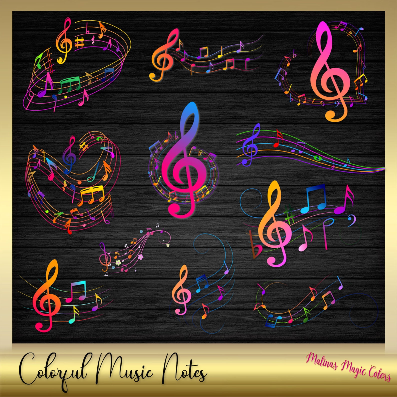 Colorful Music Notes - Music Note Clip Art - Colorful Musical Notes ...