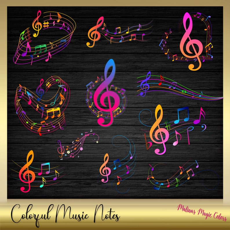 Colorful Music Notes - Music Note Clip Art - Colorful Musical Notes ...