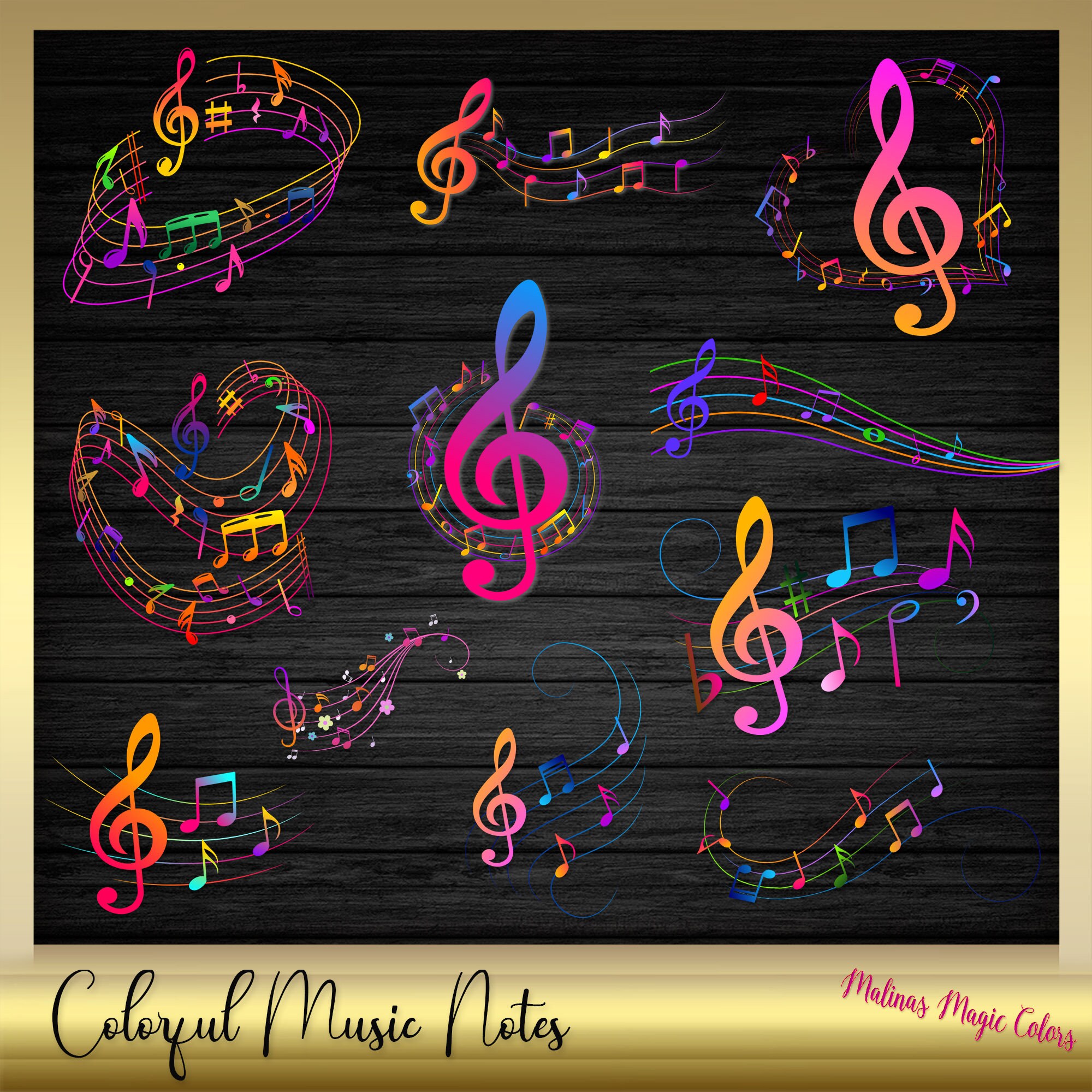 Colorful Music Notes - Music Note Clip Art - Colorful Musical Notes ...
