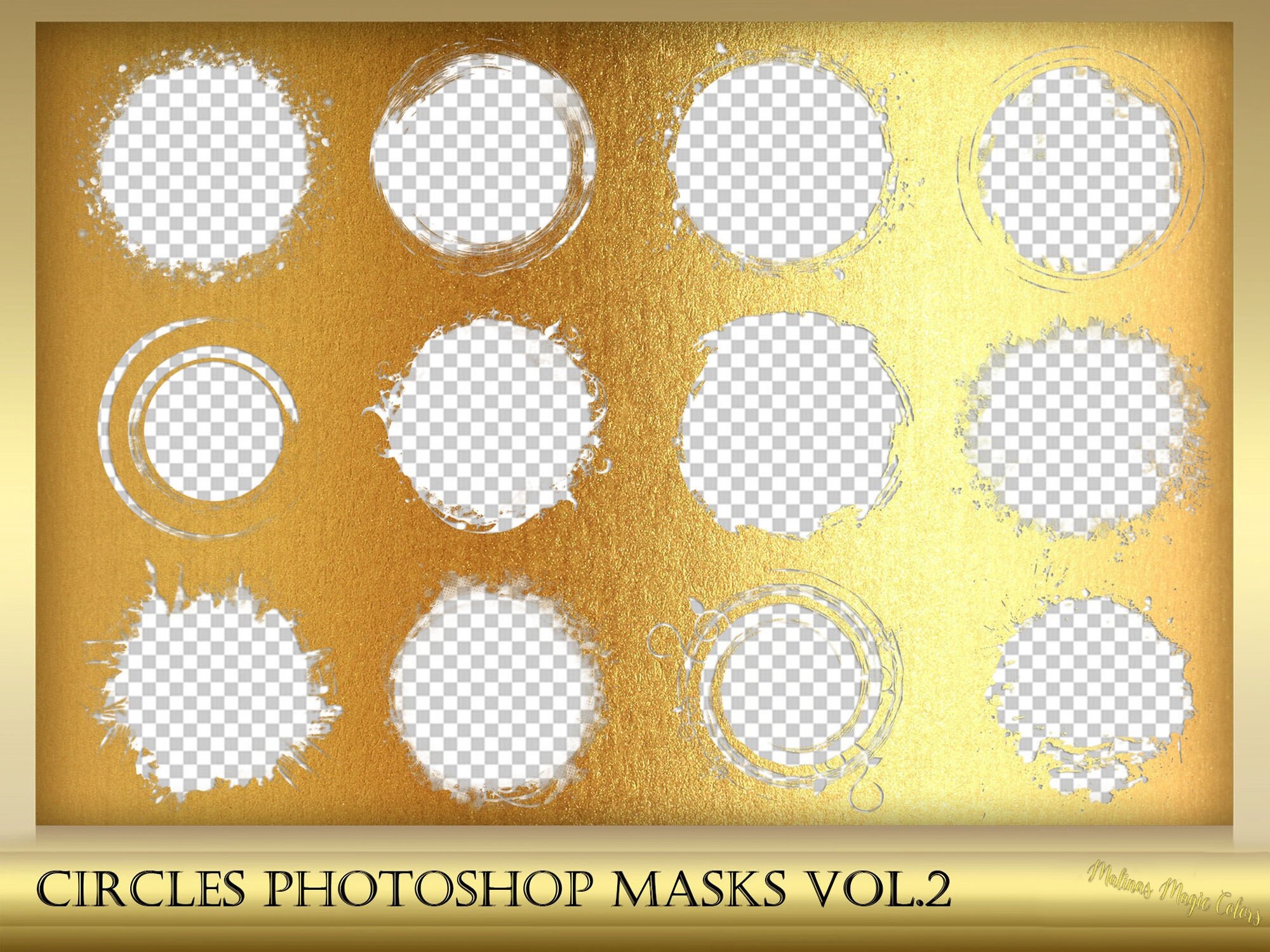 15 Circles Masks for Photoshop Photoshop Clipping Masks Grunge Png Masks Digital Scrapbook ...