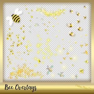 Bee Overlays - Bee Overlay - Photo Overlays - Photoshop Layers - Yellow ...