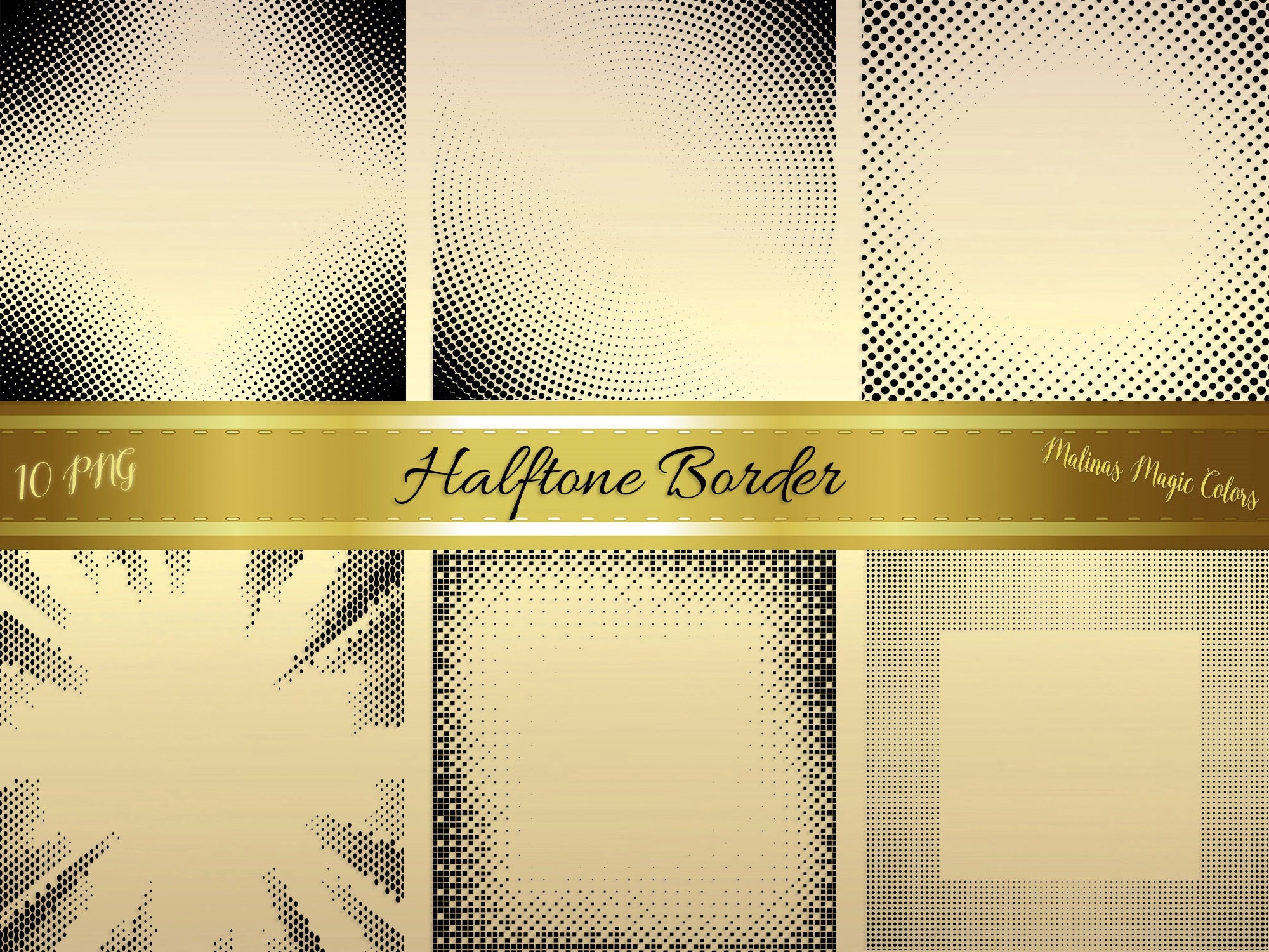 Halftone Border Halftone Frame Halftone Dot Text Box Halftone Effect ...
