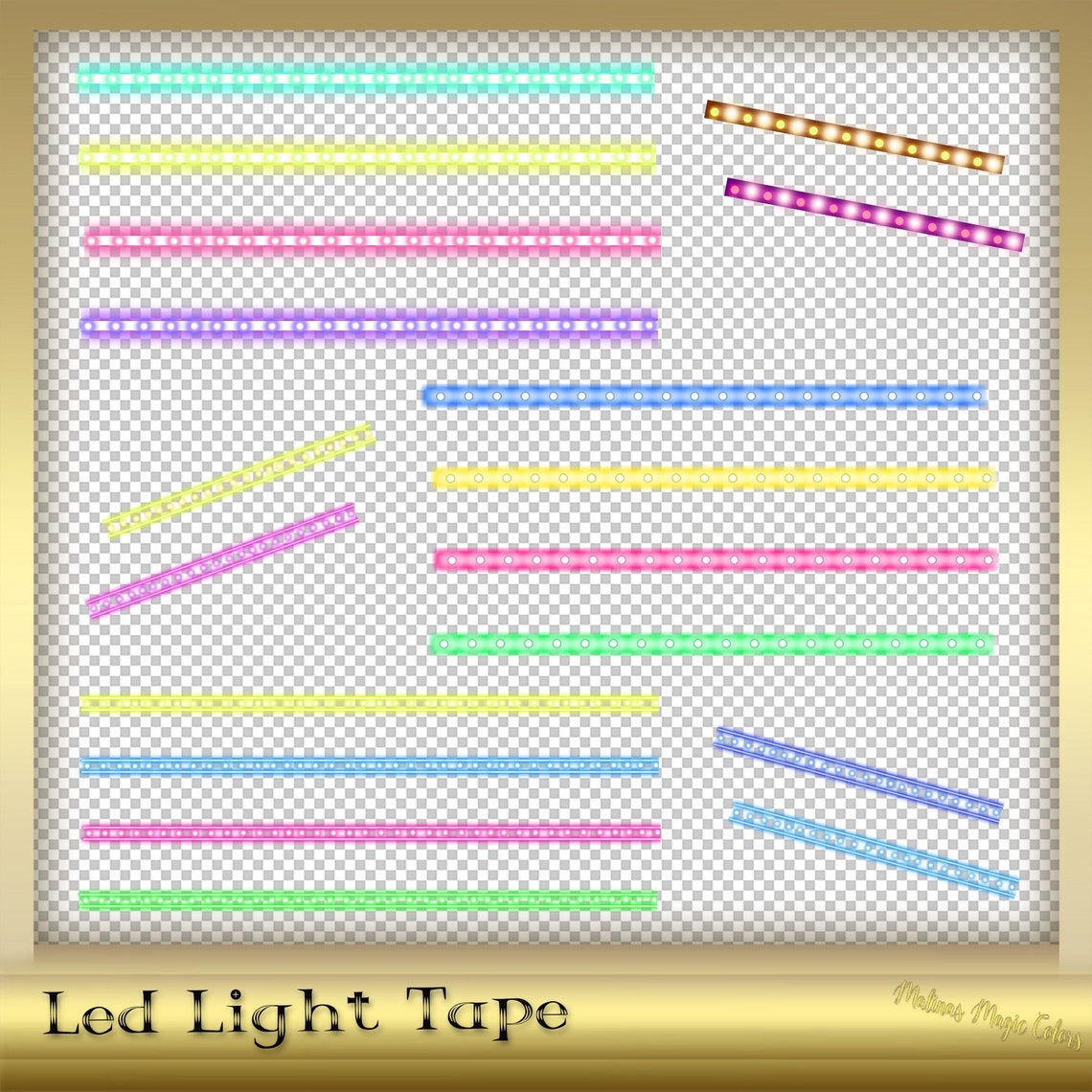 Led Light Tape Clipart - Light Bulb Tape - Marquee Light Digital Tape ...