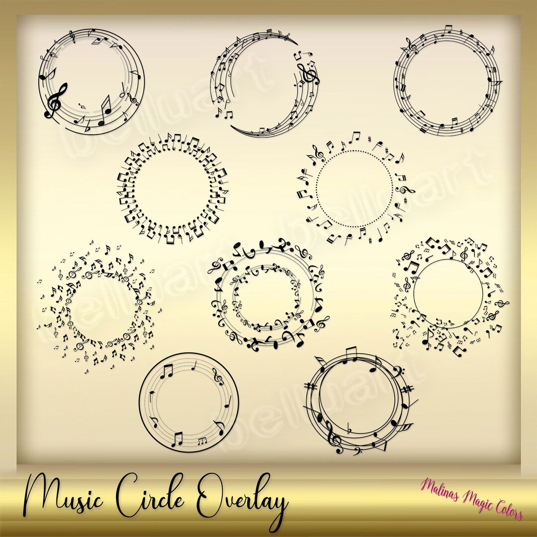Music Note Circle Overlay - Round Music Note Overlay - Music Note Clip ...