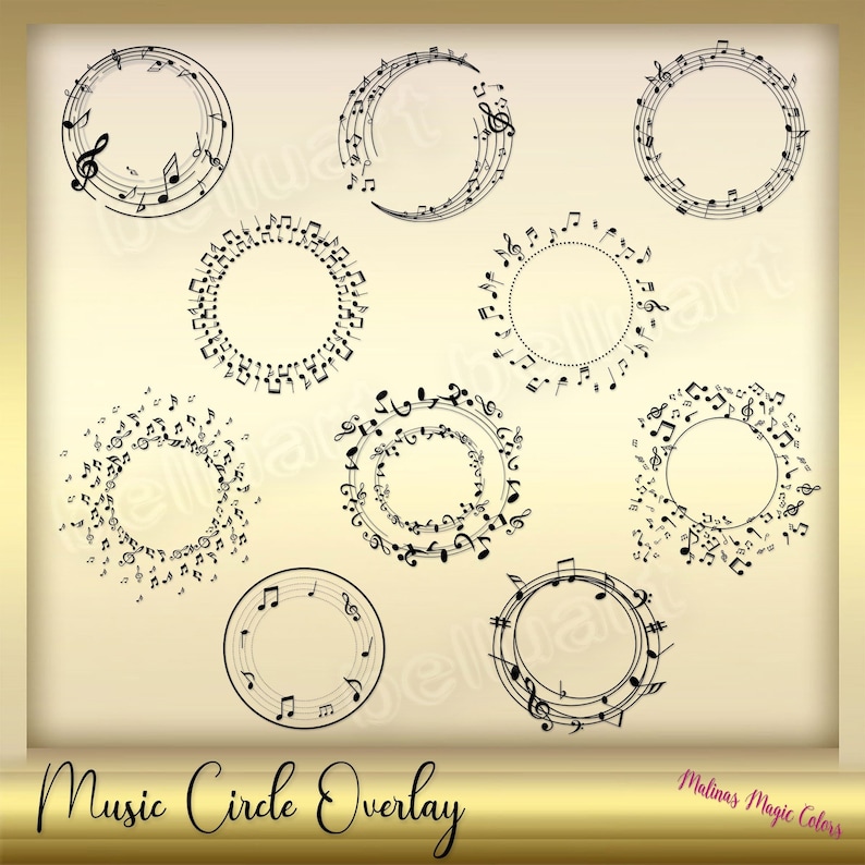 Music Note Circle Overlay - Round Music Note Overlay - Music Note Clip ...
