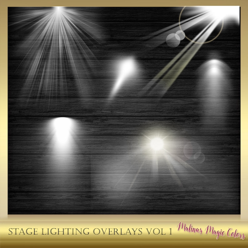 20 Stage Lighting Overlays Vol 1 - Spotlight Overlays - Light Effect ...