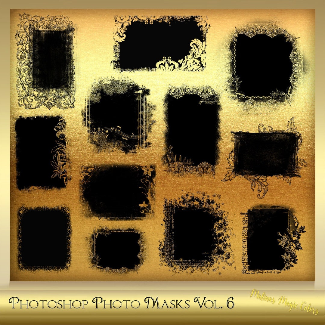 12 Photoshop Masks Vol. 6 - Photoshop Clipping Masks - Grunge Png Masks ...