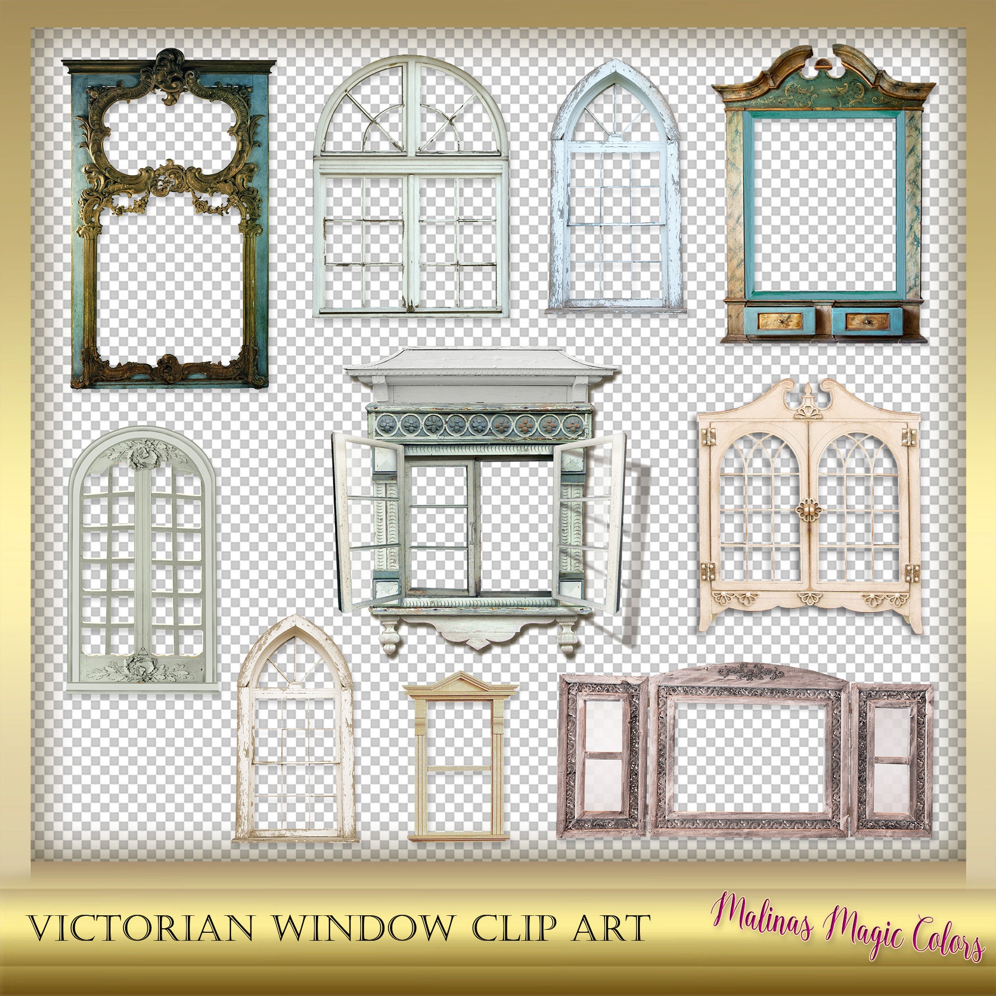 10 Victorian Window Frames - Window Photo Frame - Photoshop Digital ...