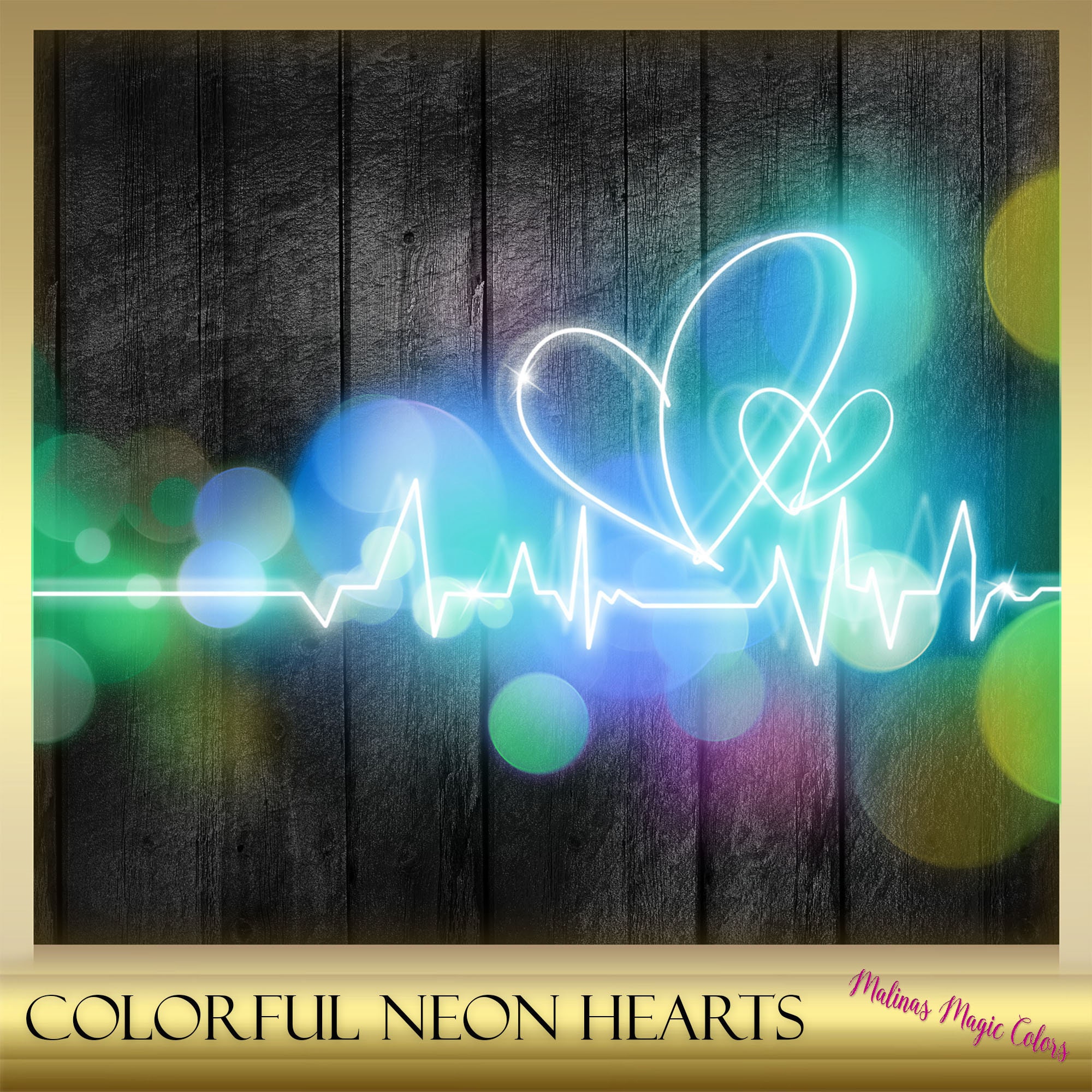 10 Colorful Neon Hearts Neon Love Clip Arts Neon Clipart Neon Effects ...