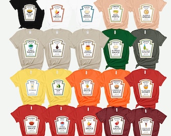 Group Condiments Shirts, Adults Youth Ketchup Ranch, Matching Condiment ...