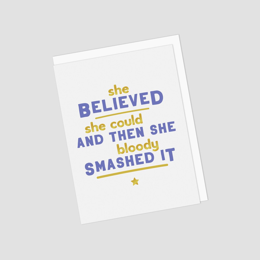 Congratulations Greeting Card for Her With Gold Vinyl / Foil She ...