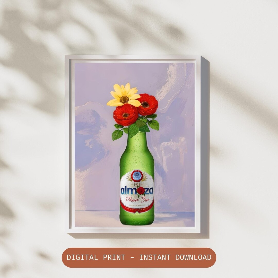 Almaza Lebanese Beer Wall Art Print Modern Lebanese Print Download ...