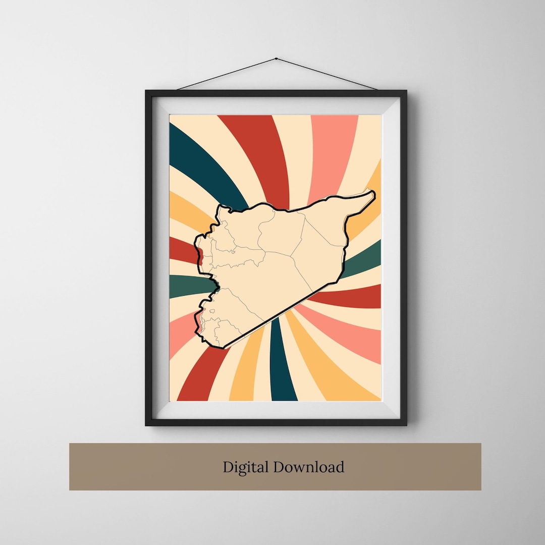 Syria Map Art Print - Colorful Syria Digital Art - خريطة سوريا - Syrian ...