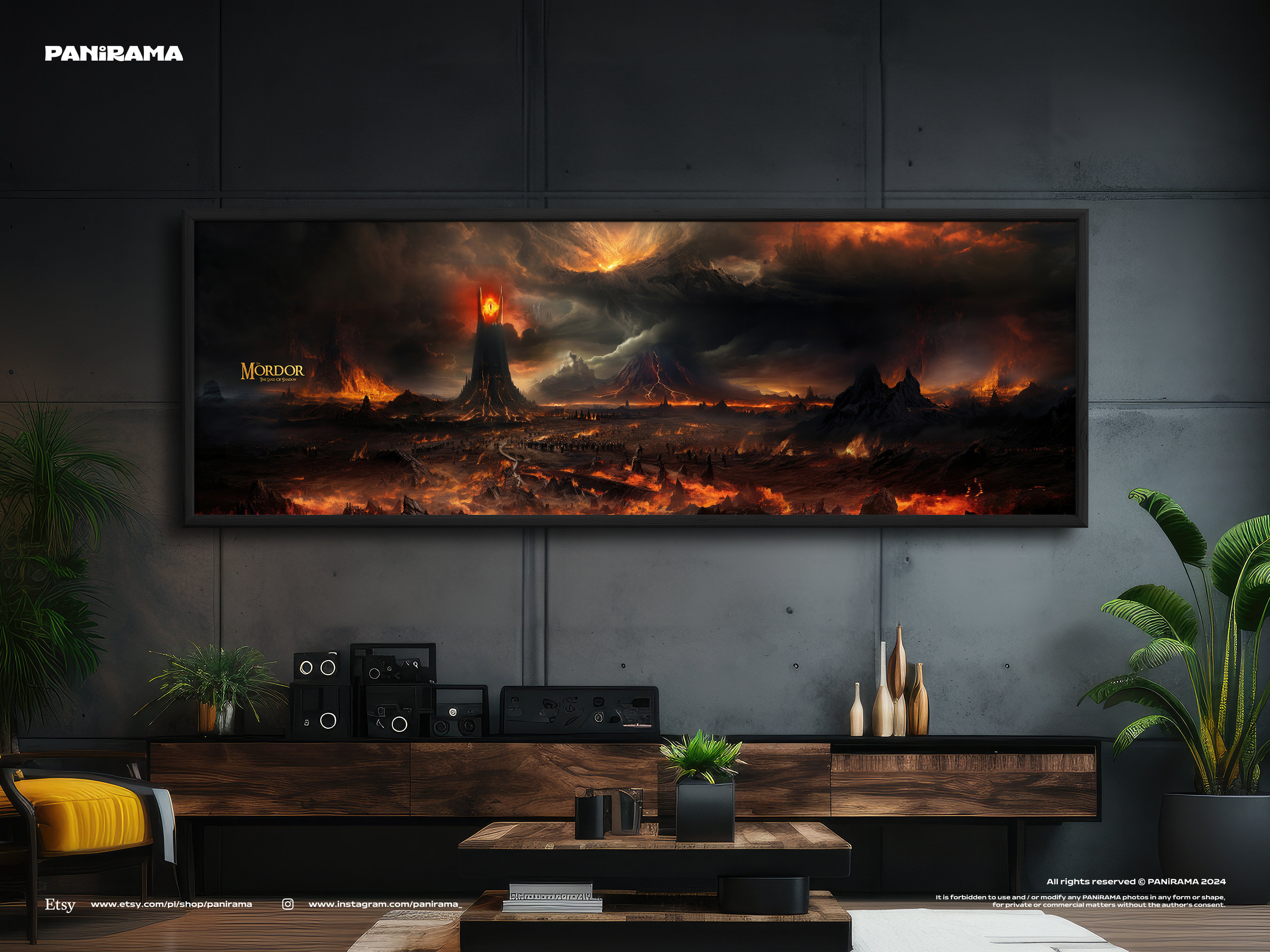 Extra Large Panorama of Mordor From Lord of the Rings. Digital PRINT ...
