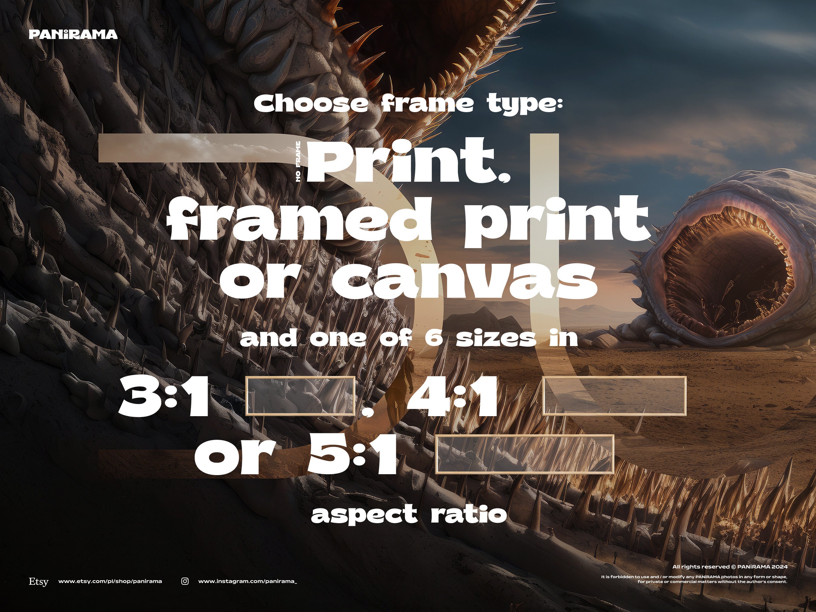 Extra Large Panorama of Sandworms on Arrakis, Dune. Digital PRINT ...