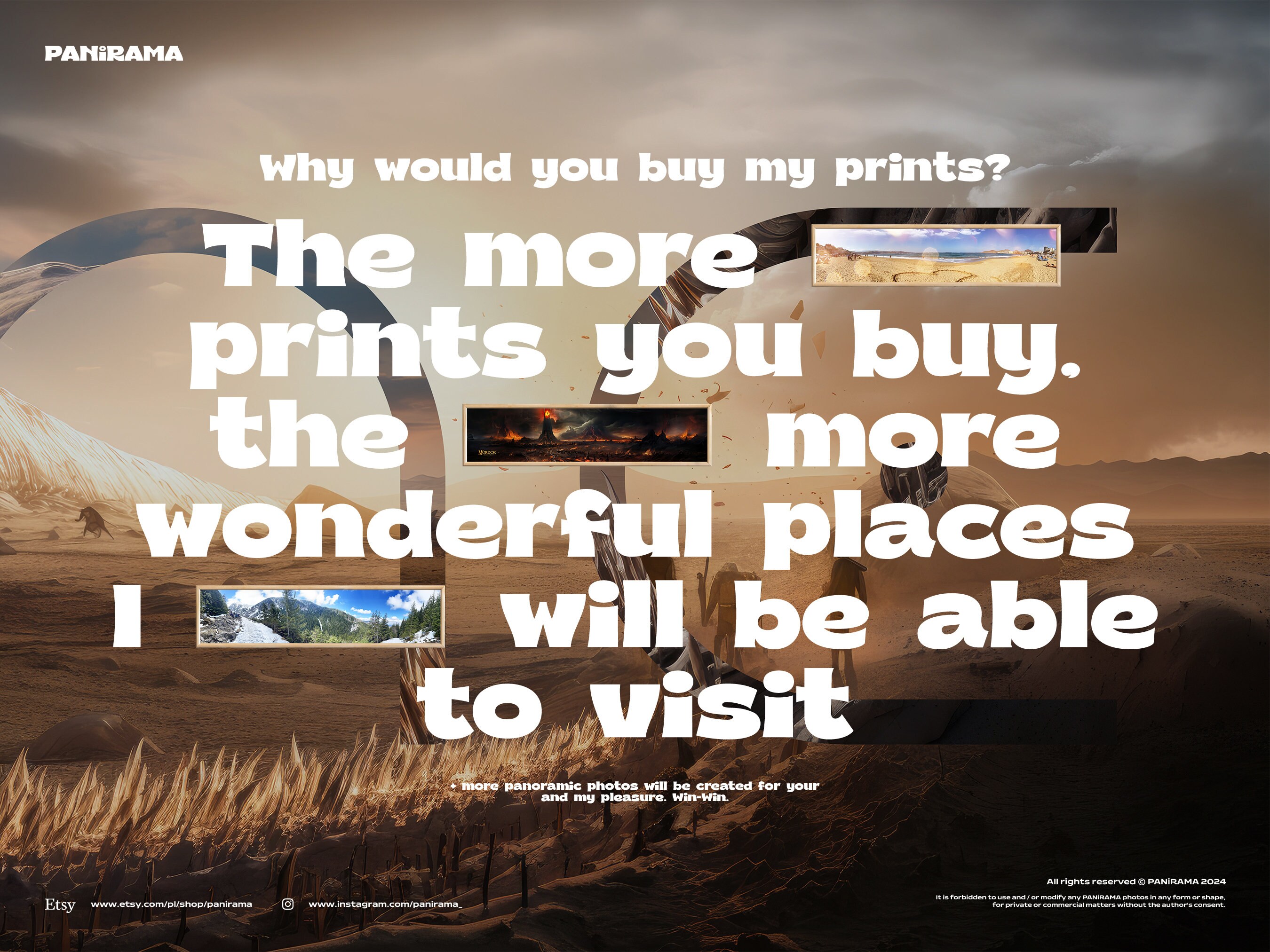 Extra Large Panorama of Sandworms on Arrakis, Dune. Digital PRINT ...