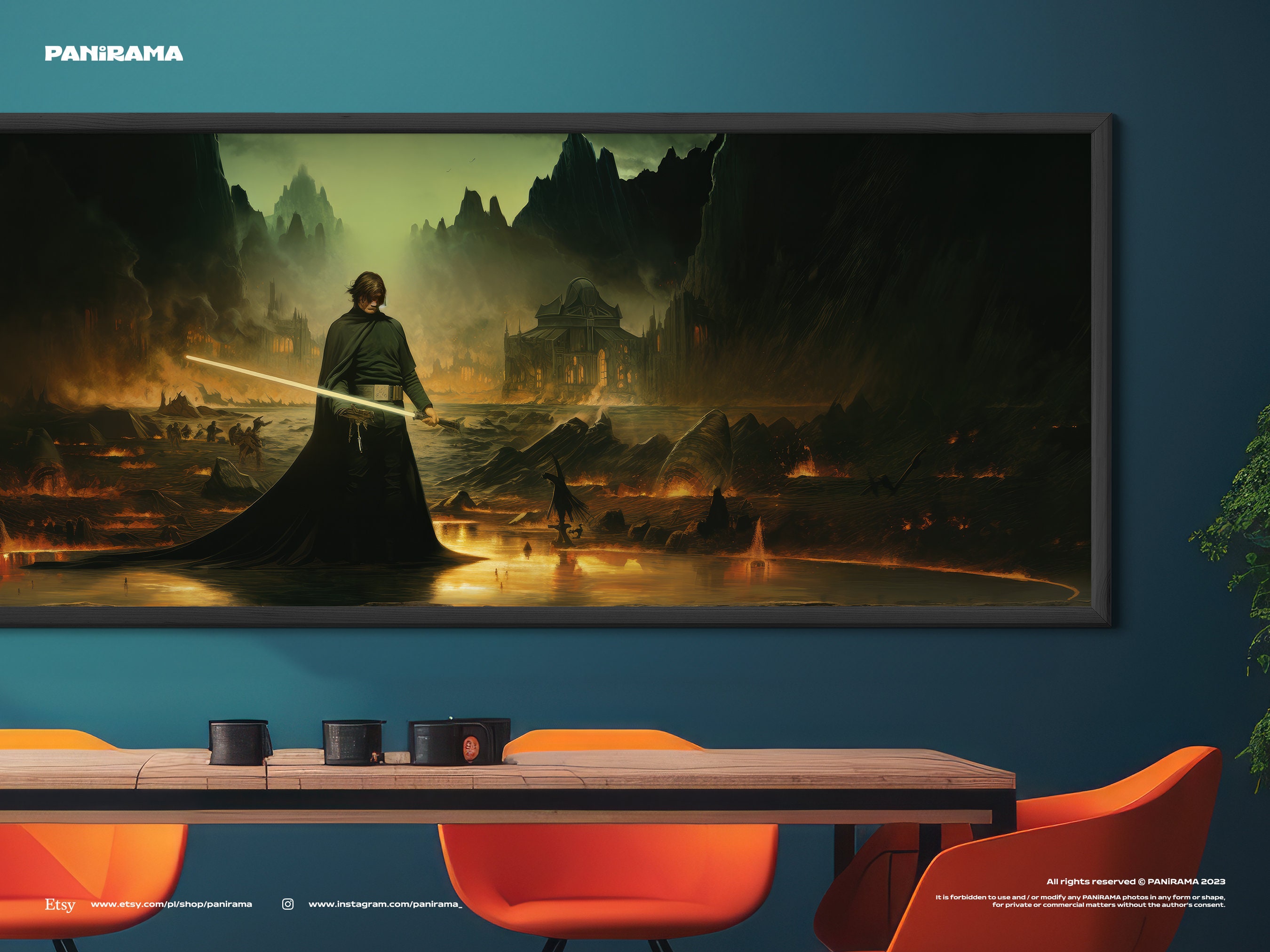 Extra Large Panorama of Luke Skywalker From Star Wars. Digital PRINT ...