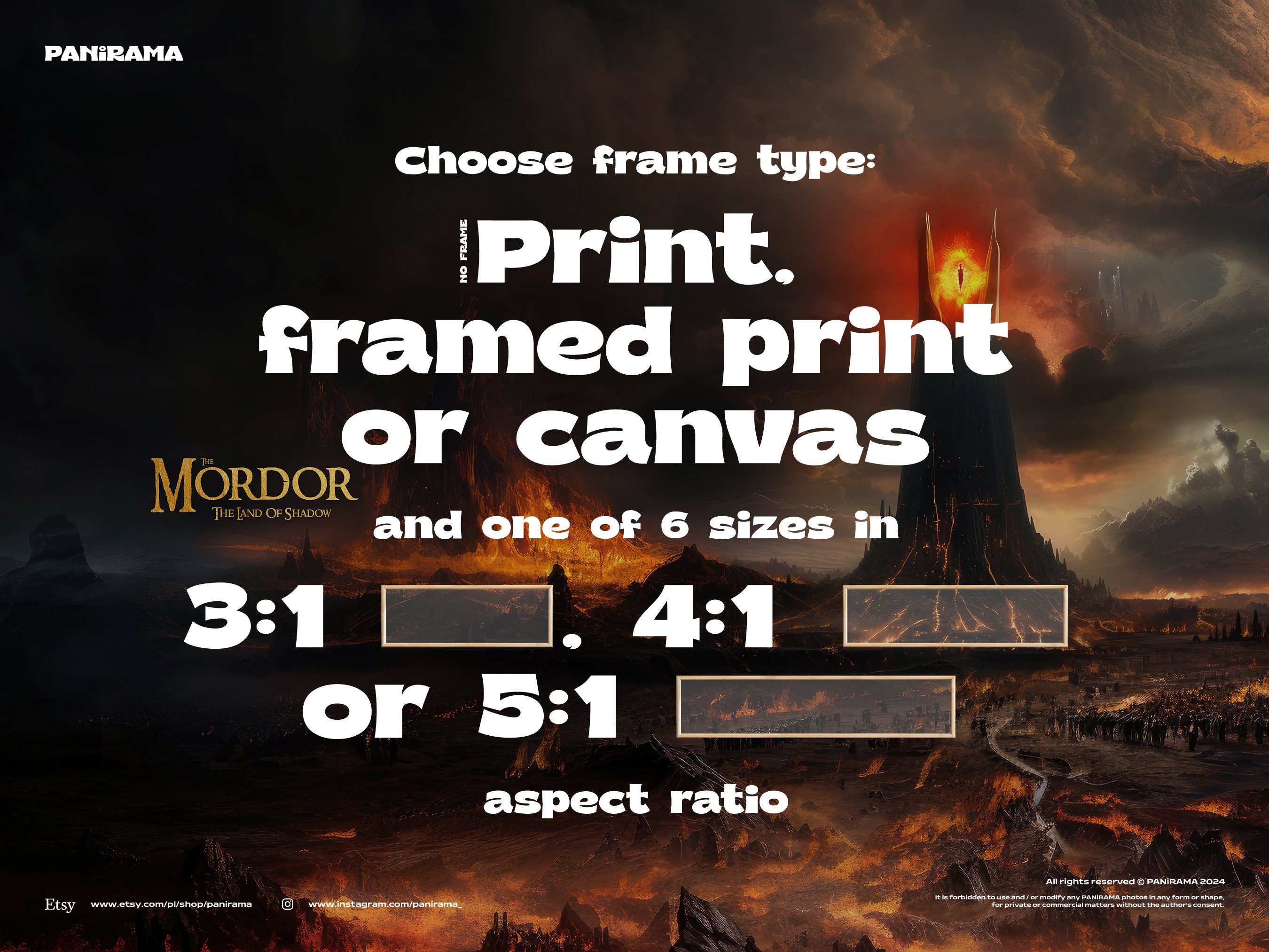 Extra Large Panorama of Mordor From Lord of the Rings. Digital PRINT ...