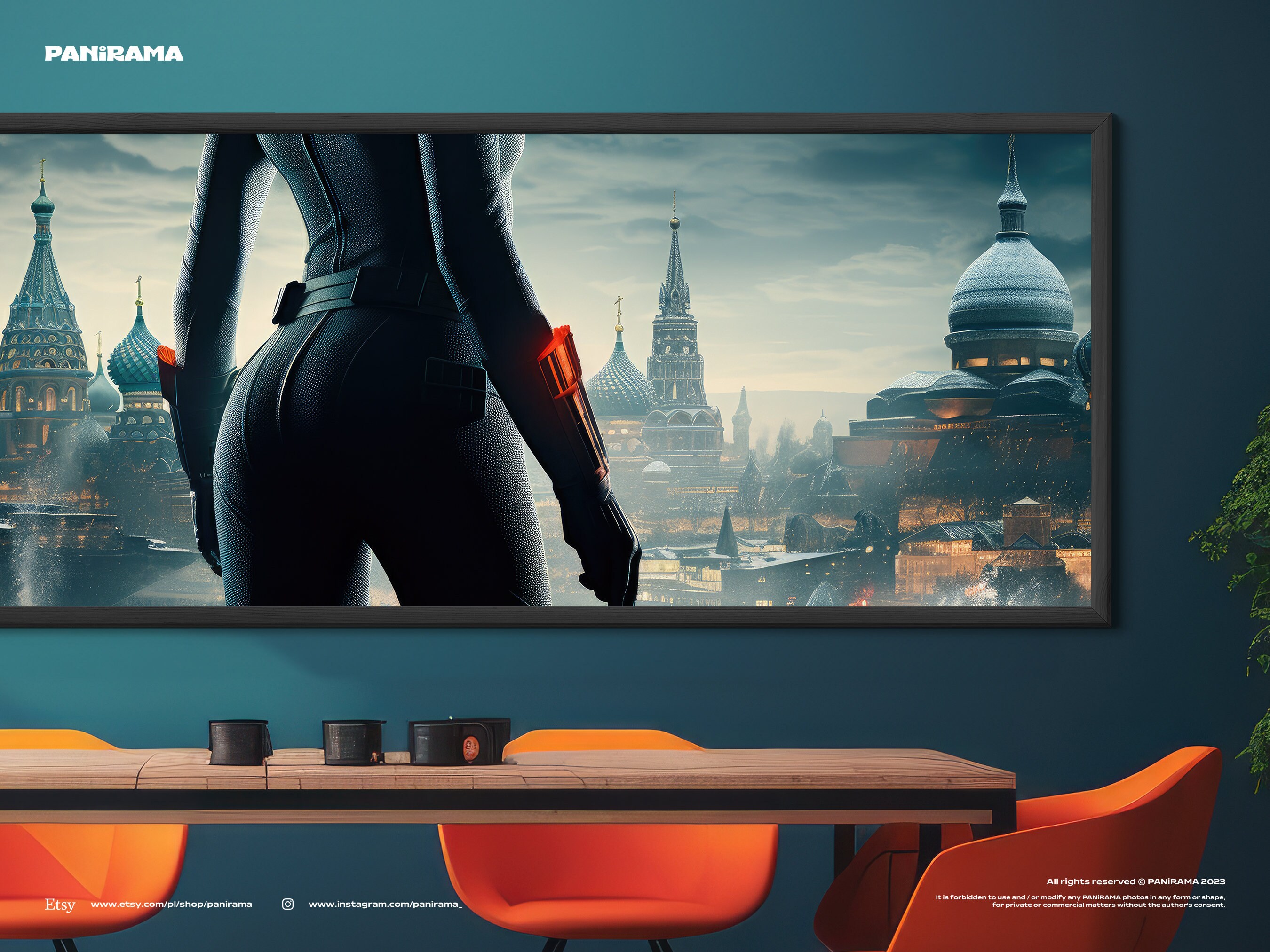 Extra Large Panorama of Black Widow, Avengers, Marvel. Digital PRINT ...