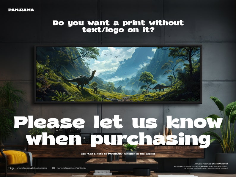 Extra Large Panorama of Dinosaurs in Jurassic Park. Digital PRINT ...