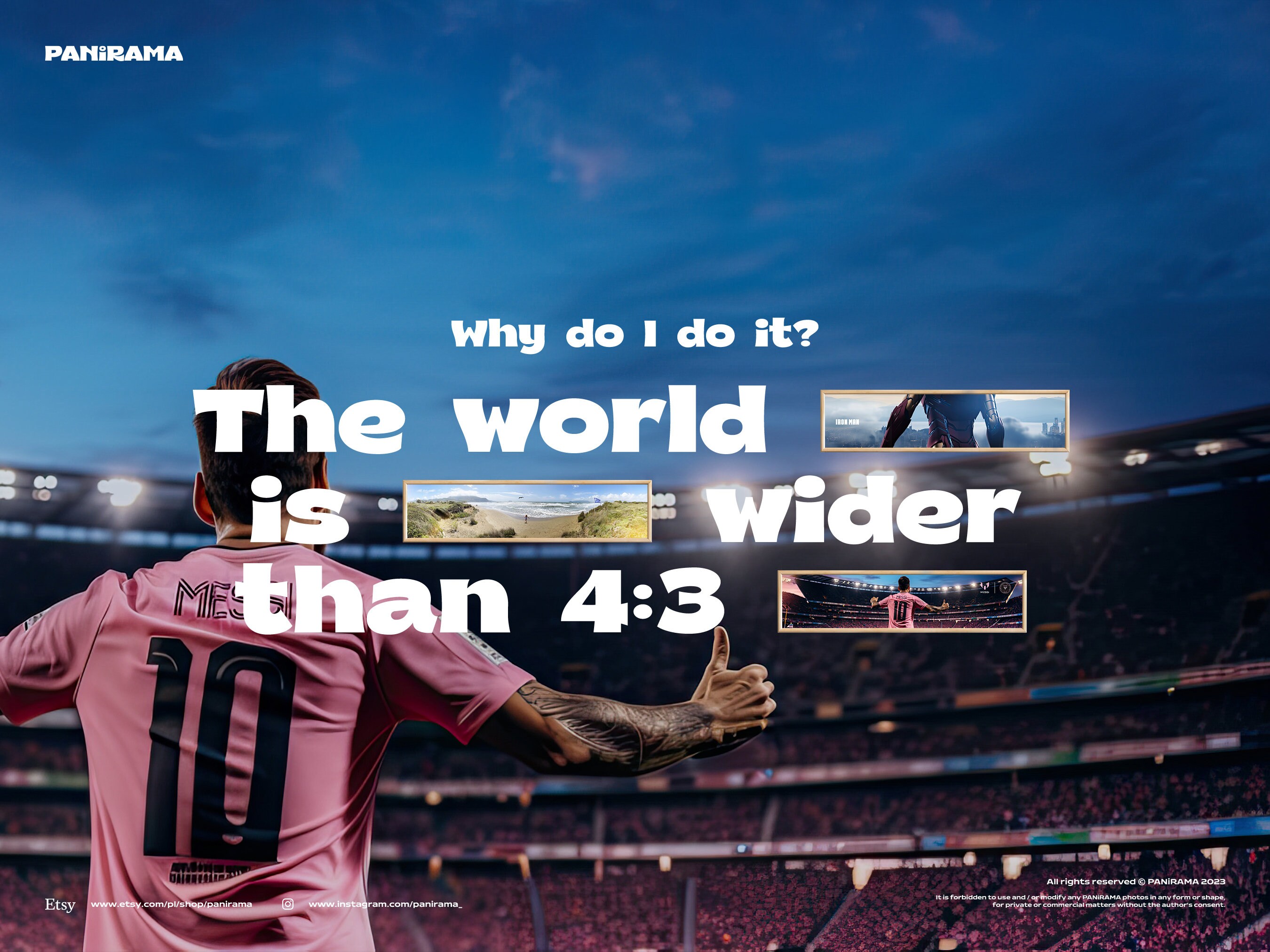 Extra Large Panorama of Lionel Messi From Inter Miami. Digital PRINT ...