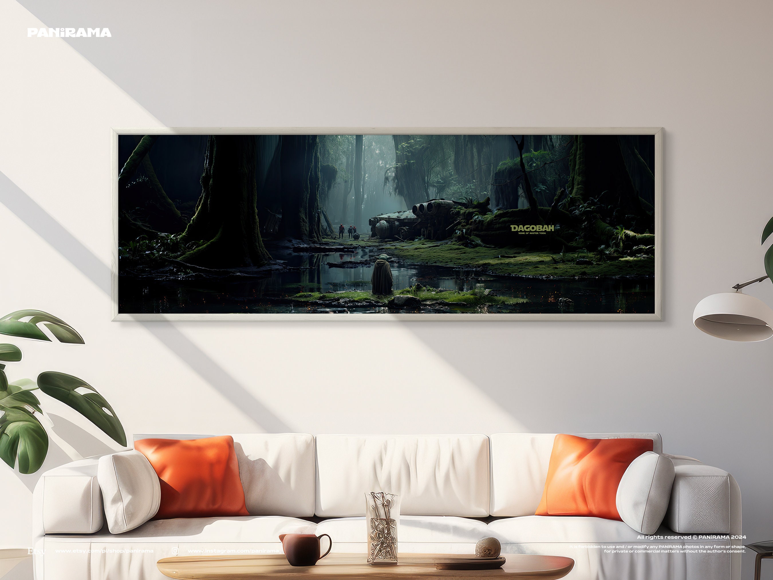 Extra Large Panorama of Dagobah Planet, Yoda, Star Wars. Digital PRINT ...